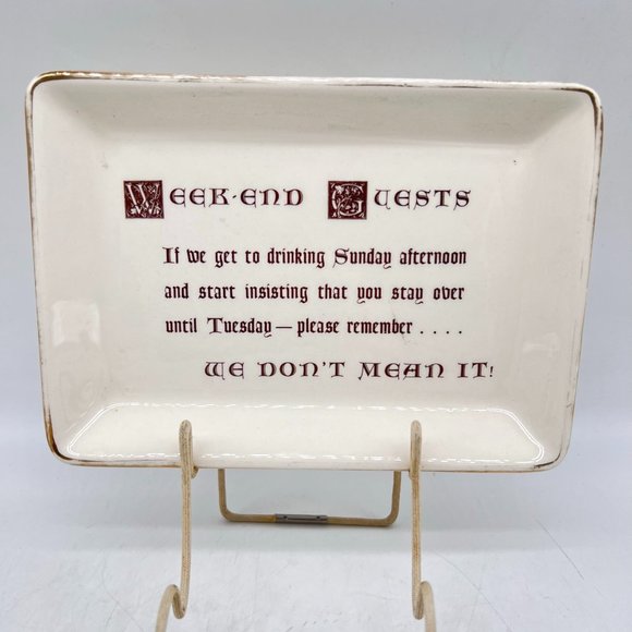 Delano | Wall Decor | Vintage Weekend Guests We Dont Mean It Ceramic ...